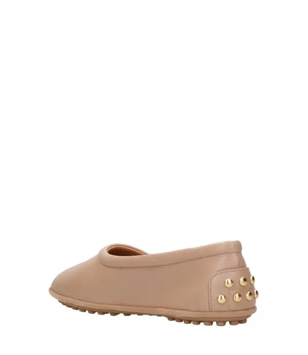 TOD'S Nappa Leather Flats With Metal Detail