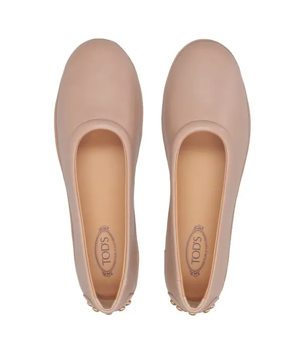 TOD'S Nappa Leather Flats With Metal Detail
