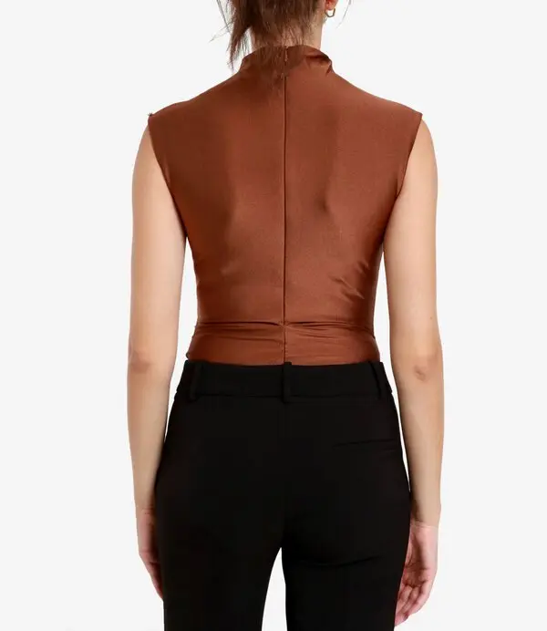 Sportmax Sleeveless Raised Collar Lycra Bodysuit
