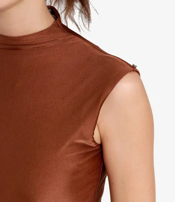 Sportmax Sleeveless Raised Collar Lycra Bodysuit
