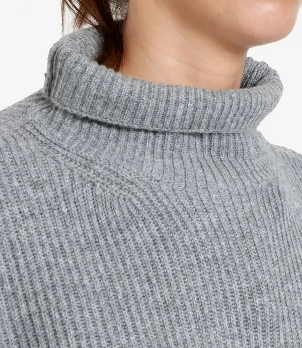 Sportmax Wool And Cashmere High Collar Ribbed Knit Sweater