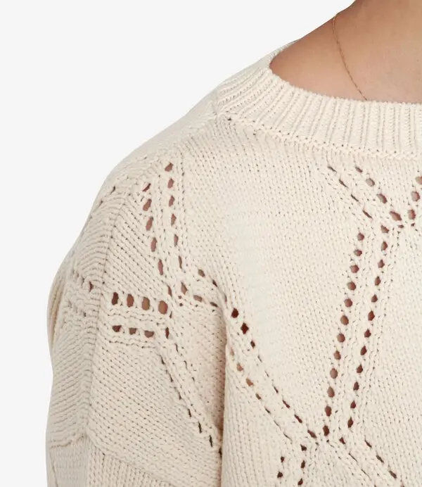 Max Mara Cotton Pullover With Punched Lozenge Workmanship