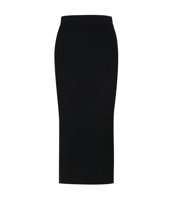Max Mara Ribbed Knit Stretch Cotton Skirt