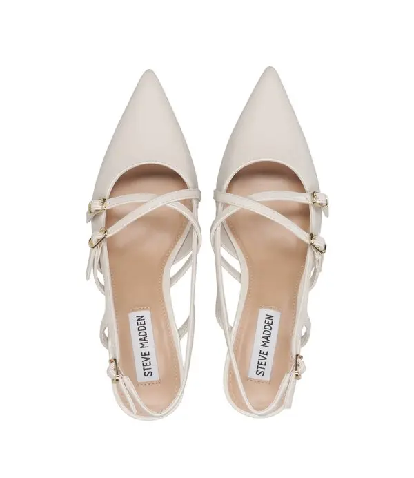 Steve Madden Patent Faux Leather Slingback Heels With Buckled Straps