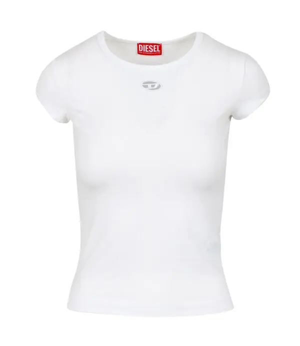 DIESEL® Organic Cotton Slim Fit Crewneck T-shirt With Embroidered Logo