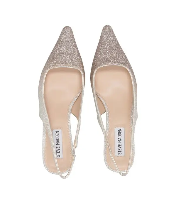 Steve Madden Glitter Slingback Pumps With Tapered Toe