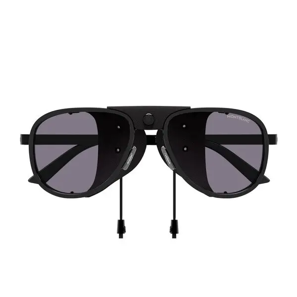 Montblanc Mb0455s Linea Extreme Square Double Bridge Sunglasses - Matte Black