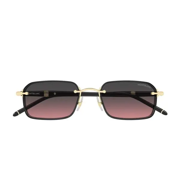 Montblanc Meisterstück Rectangular -tone Rimless Sunglasses - Gold