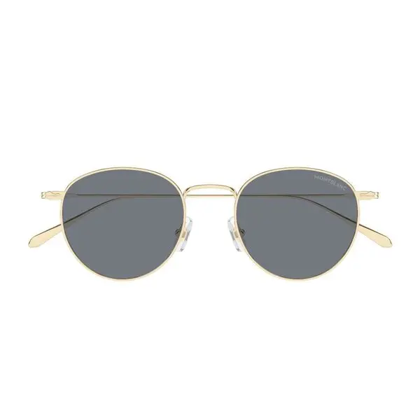 Montblanc Mb0473s Linea Nib Round Tone Metal Sunglasses - Gold