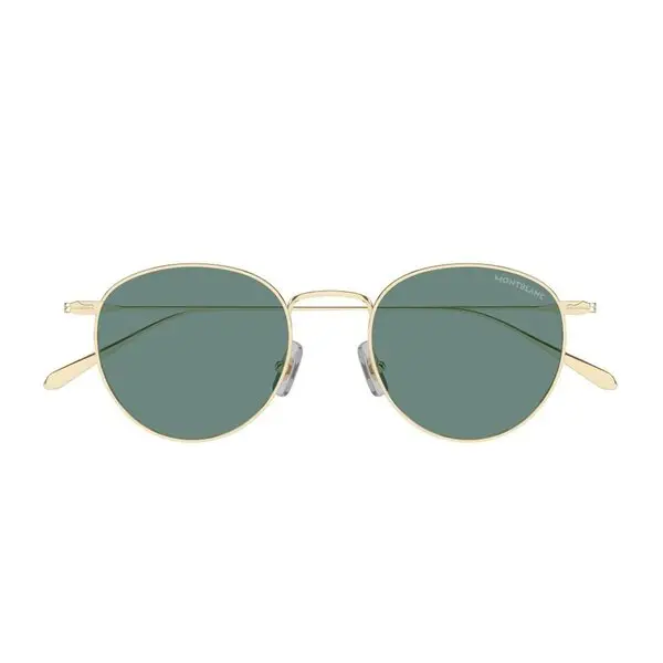 Montblanc Mb0473s Linea Nib Round Metal Sunglasses - Gold