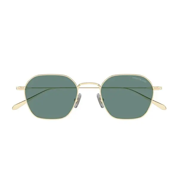 Montblanc Mb0472s Linea Nib Geometric -tone Metal Sunglasses - Gold
