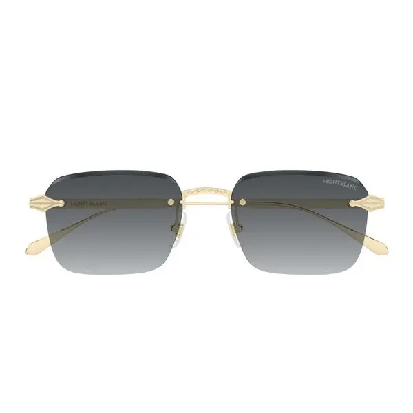 Montblanc Mb0456s Linea Nib Rimless Square Sunglasses - Gold