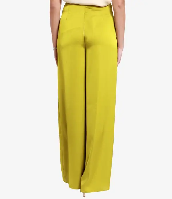 SIMONA CORSELLINI High Waist Wide Leg Viscose Trousers