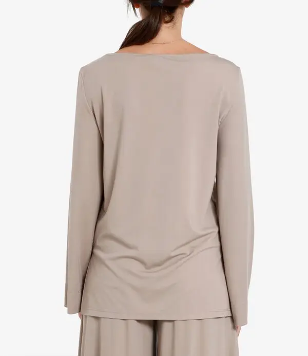 KAOS Viscose Blend Boatneck Bell Sleeve Top