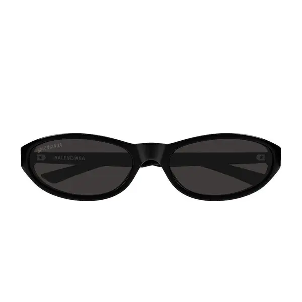Balenciaga Oval Sunglasses With Logo Detail - Black