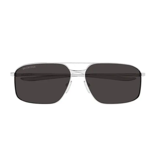 Balenciaga Metal Aviator Sunglasses With Grey Lenses - Silver