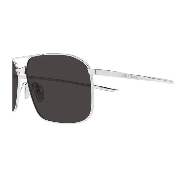 Balenciaga Metal Aviator Sunglasses With Grey Lenses - Silver