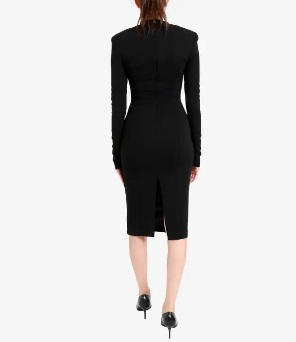 ANIYE BY Midi Dress With High Collar And Long Sleeves