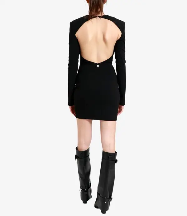 ANIYE BY Long Sleeve Mini Dress With Open Back - Nero