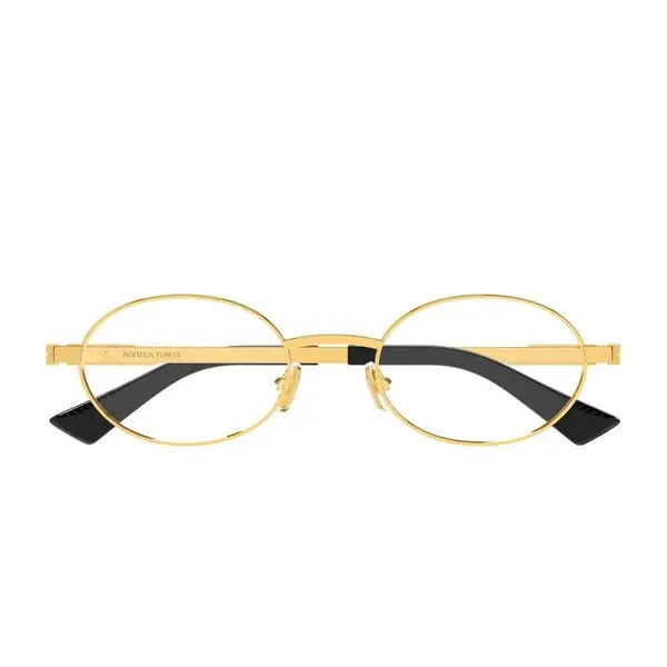 Bottega Veneta Oval Tone Metal Eyeglasses - Gold