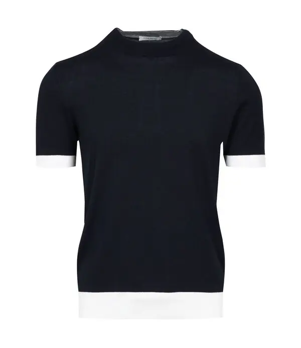PAOLO PECORA Cotton Knit Crew Neck Half Sleeve Top