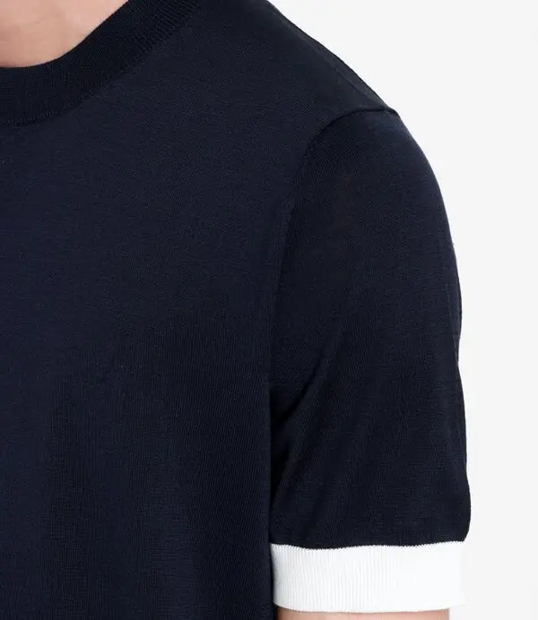 PAOLO PECORA Cotton Knit Crew Neck Half Sleeve Top