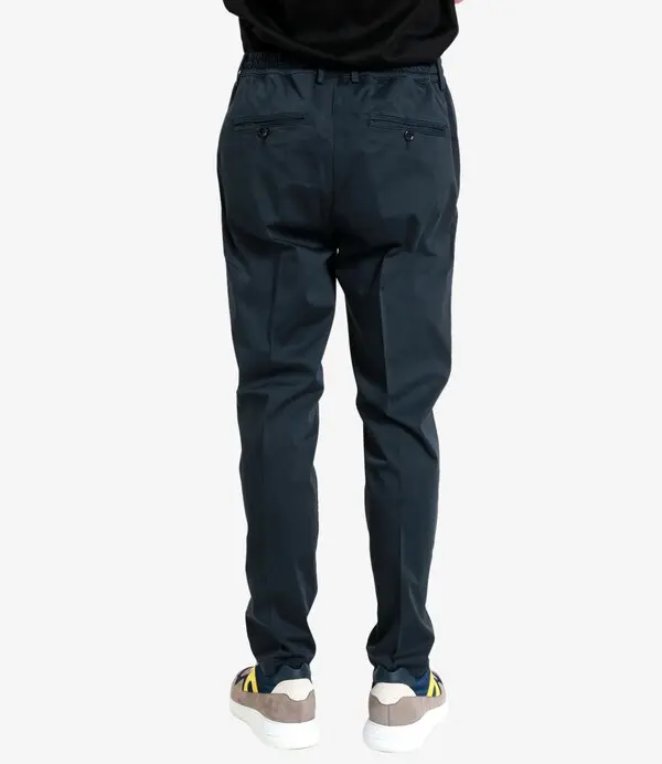 CRUNA Cotton Trousers With Elasticized Waist And Drawstring - Blue