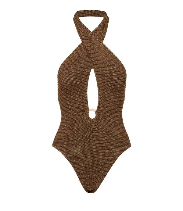 Bond Eye Halterneck Plunge One Piece - Moro