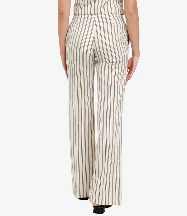 KAOS Pinstriped Cotton High Waist Trousers