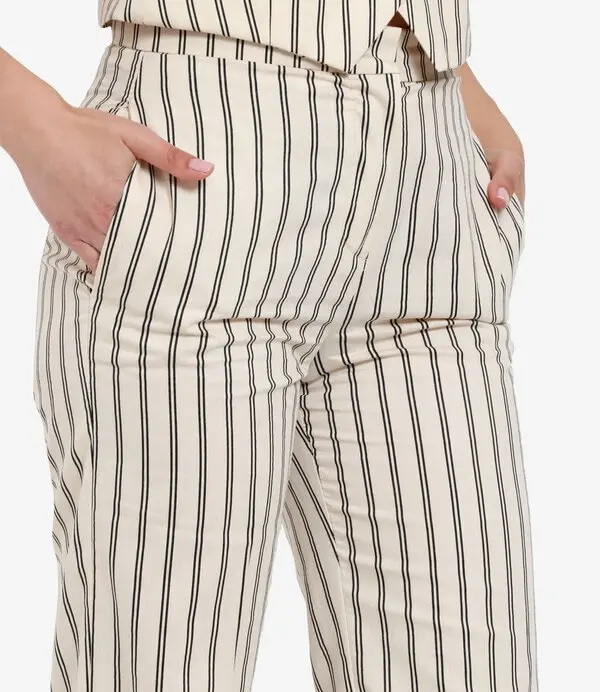 KAOS Pinstriped Cotton High Waist Trousers