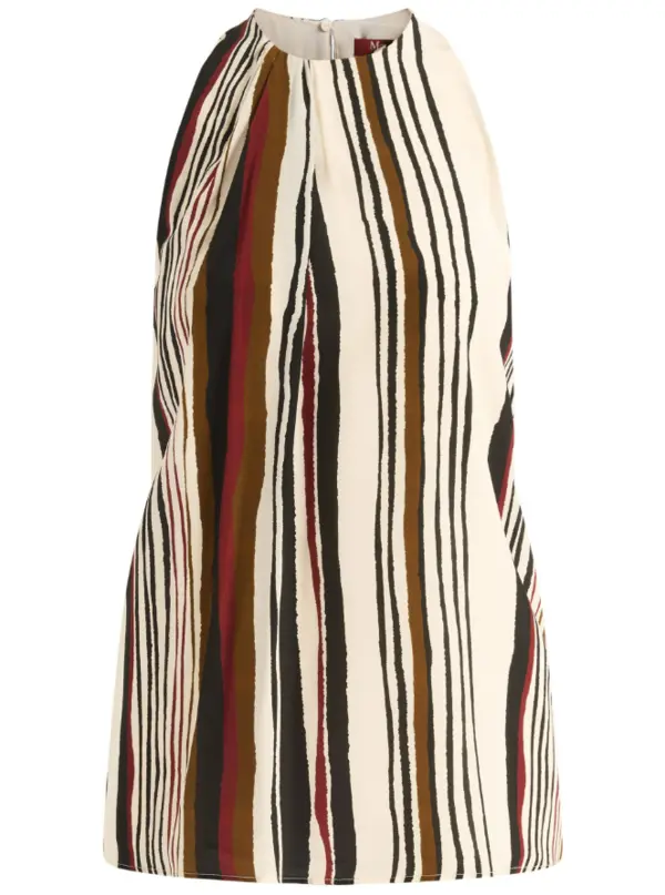 Max Mara Striped Halter Neck Top