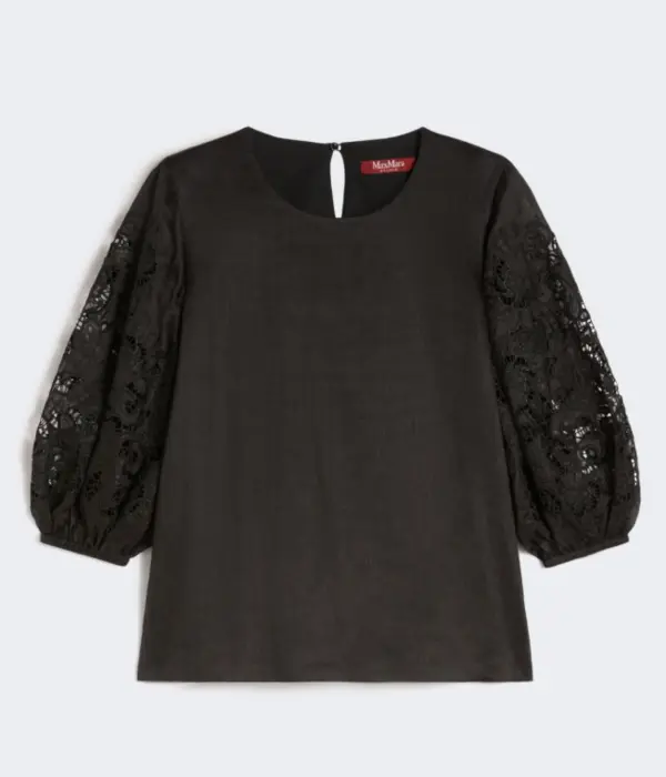 Max Mara Lace Sleeve Blouse - Nero
