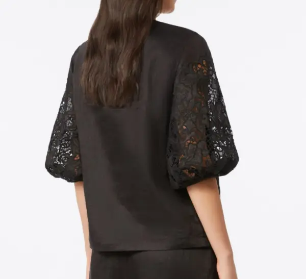 Max Mara Lace Sleeve Blouse - Nero
