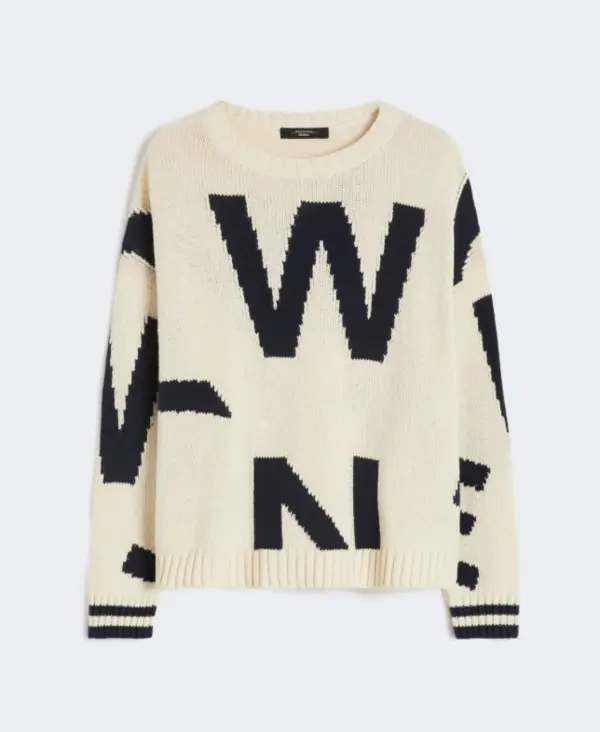 Max Mara Graphic Knit Sweater - Blue