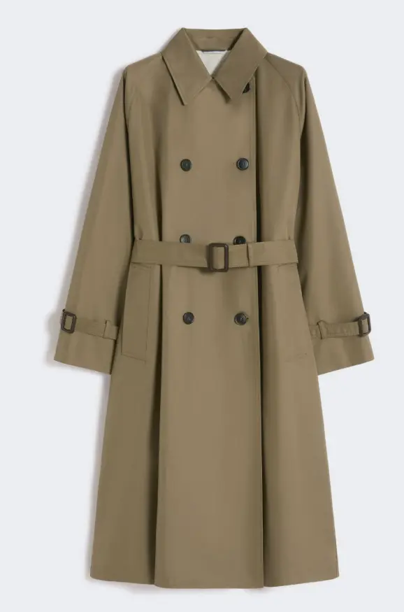 Max Mara Reversible Midi Trench Coat With Cape And Vent - Fango