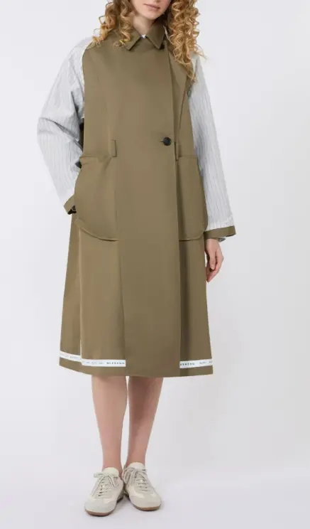 Max Mara Reversible Midi Trench Coat With Cape And Vent - Fango