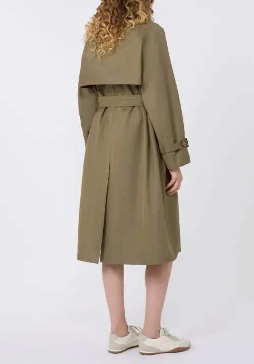 Max Mara Reversible Midi Trench Coat With Cape And Vent - Fango