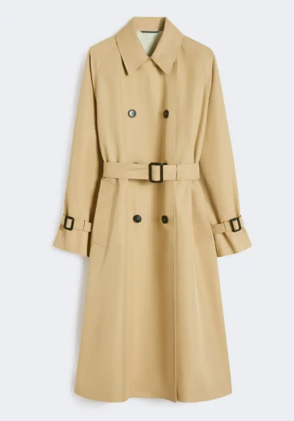 Max Mara Midi Trench Coat With Cape Detail - Beige