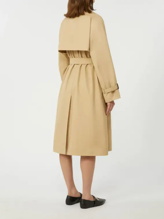 Max Mara Midi Trench Coat With Cape Detail - Beige