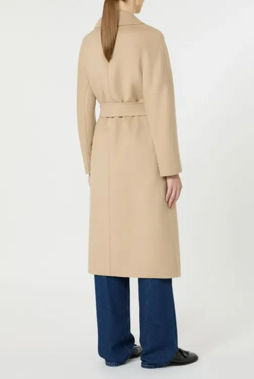 Max Mara Long Belted Wrap Coat - Sand