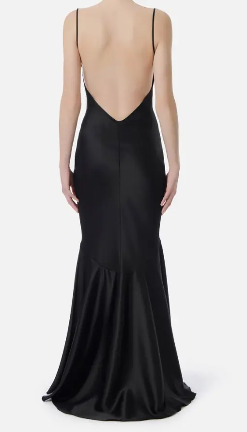 Elisabetta Franchi Slim-fit Satin Evening Gown