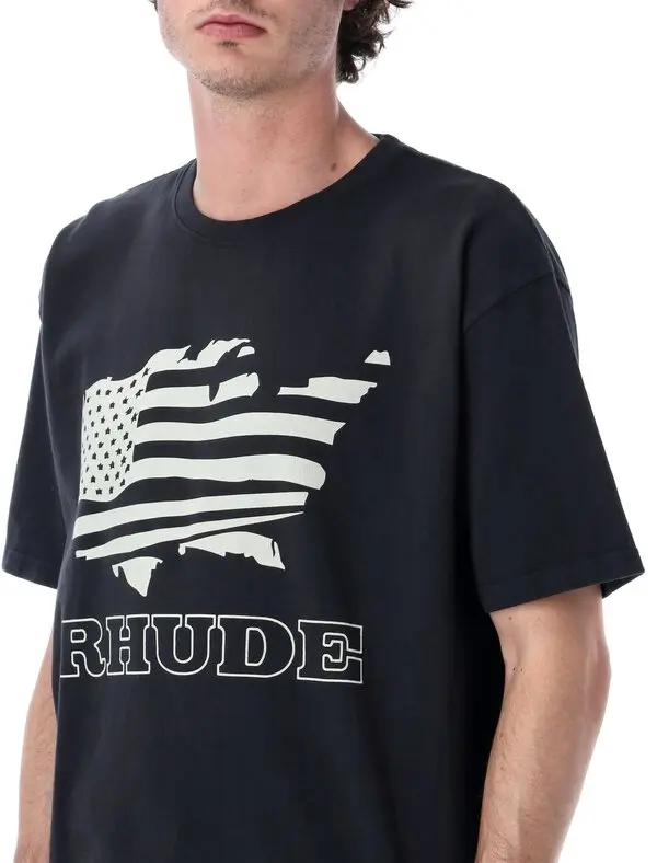 Rhude Graphic Print Cotton T-shirt - Vintage Black