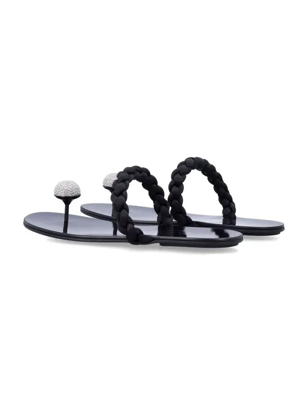 PEDRO GARCIA Pipa Cabochon Thong Sandals - Black