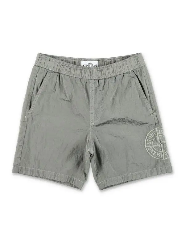 Stone Island Nylon Metal Econyl® Swim Shorts With Embroidered Compass Logo - Grey