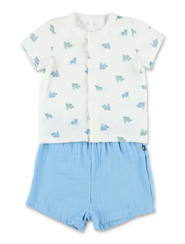 Petit Bateau Baby Boys' Two-piece Animal Print Cotton Set - White