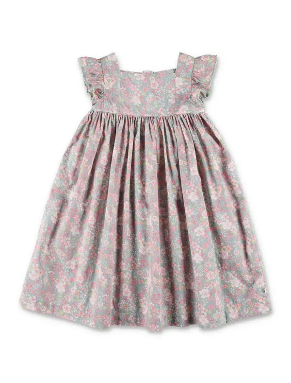 Petit Bateau Floral Print Square Neck Midi Dress
