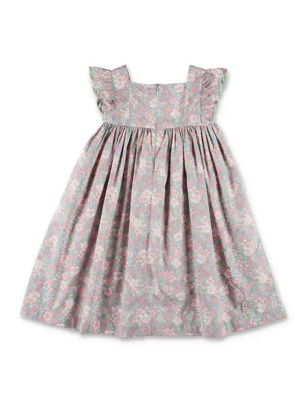 Petit Bateau Floral Print Square Neck Midi Dress