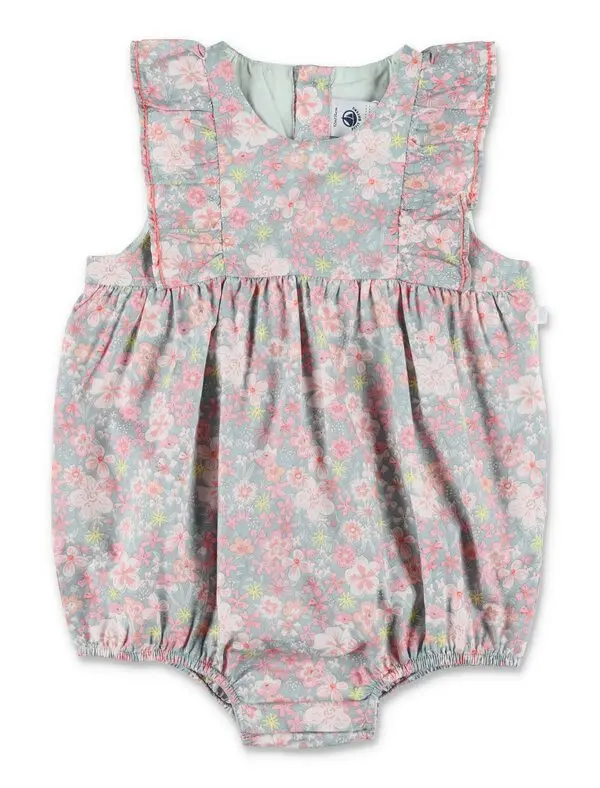 Petit Bateau Floral Print Cotton Romper - Multicolour