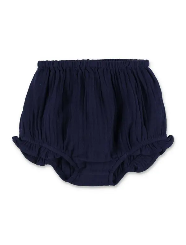 Petit Bateau Sailor Collar T-shirt And Cotton Gauze Shorts Set