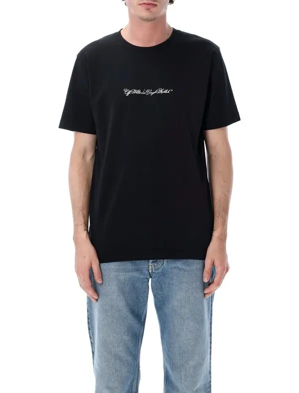 Off-White Script Arrow Cotton T-shirt - Black